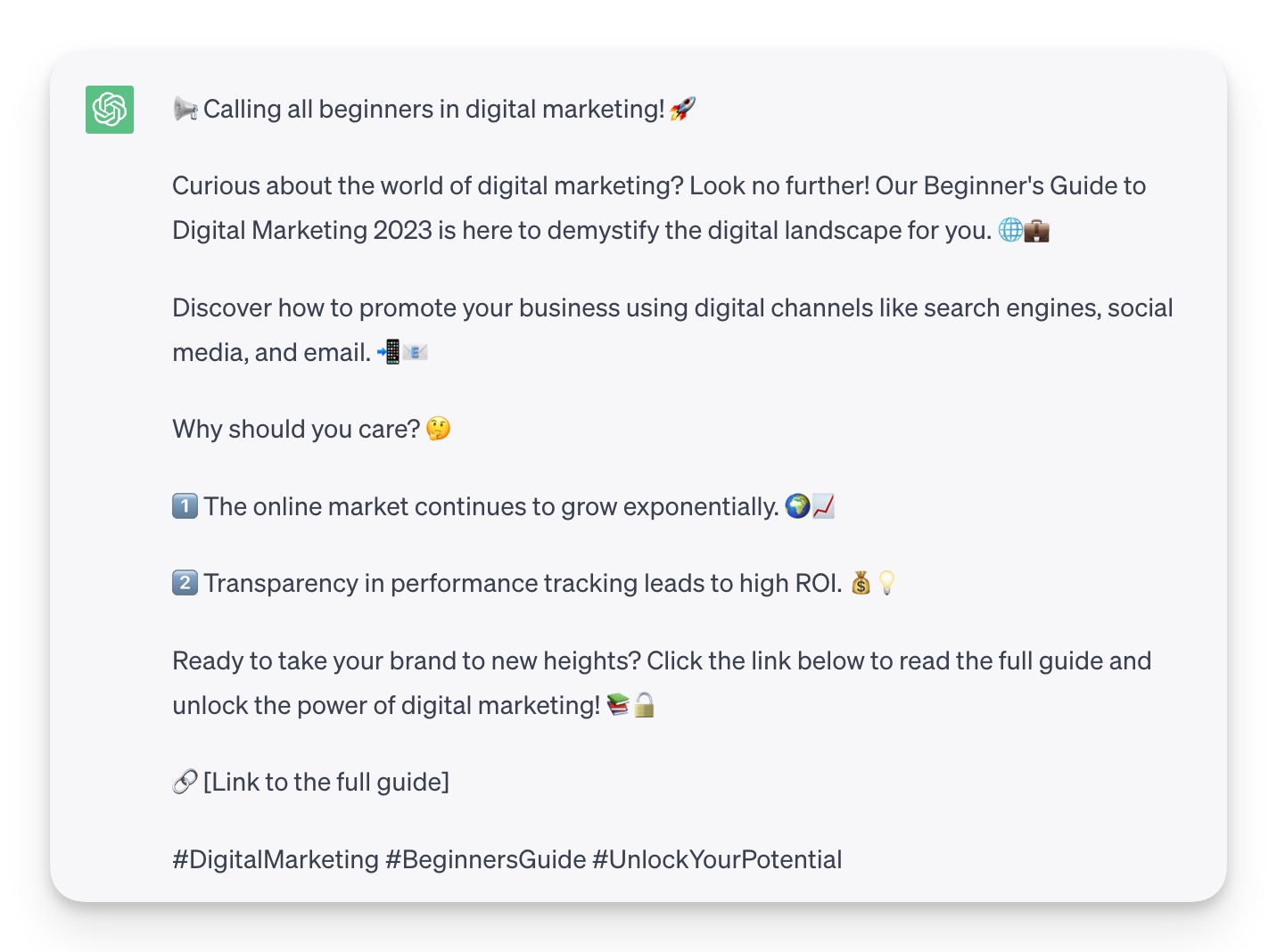 Top 10 ChatGPT Prompts for Digital Marketing (with templates) - Grace Leung